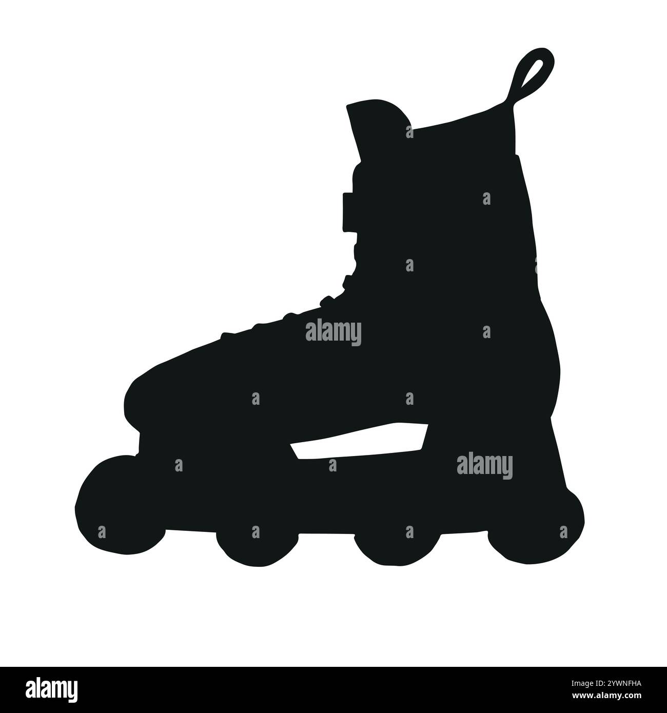 Vector hand drawn sketch doodle roller skate silhouette isolated on ...