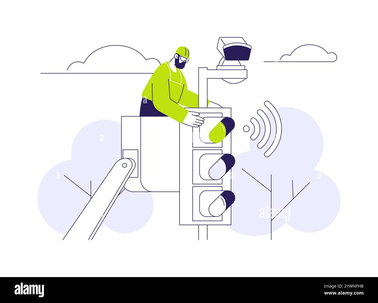 Smart traffic light abstract concept vector illustration Stock Vector ...