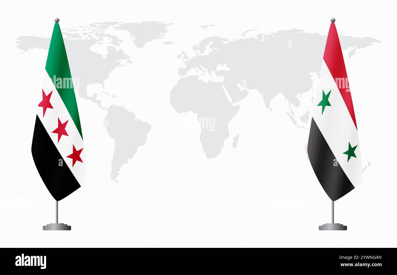 Syrian Revolution and Syria flags for official meeting against ...