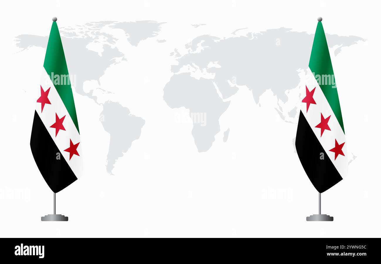 Syrian Revolution and Syria flags for official meeting against ...
