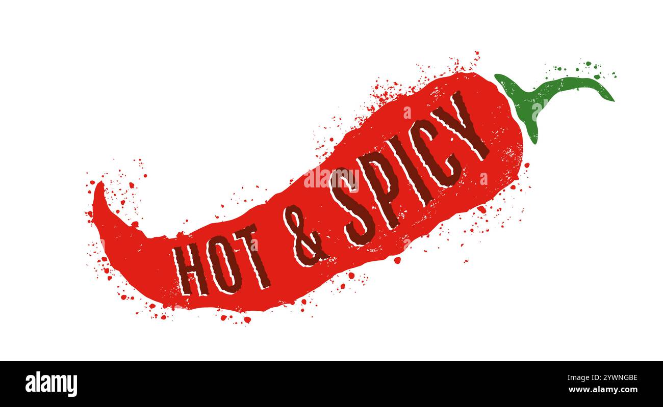 Vintage vector illustration of chilli pepper. Vector icon of red chili ...