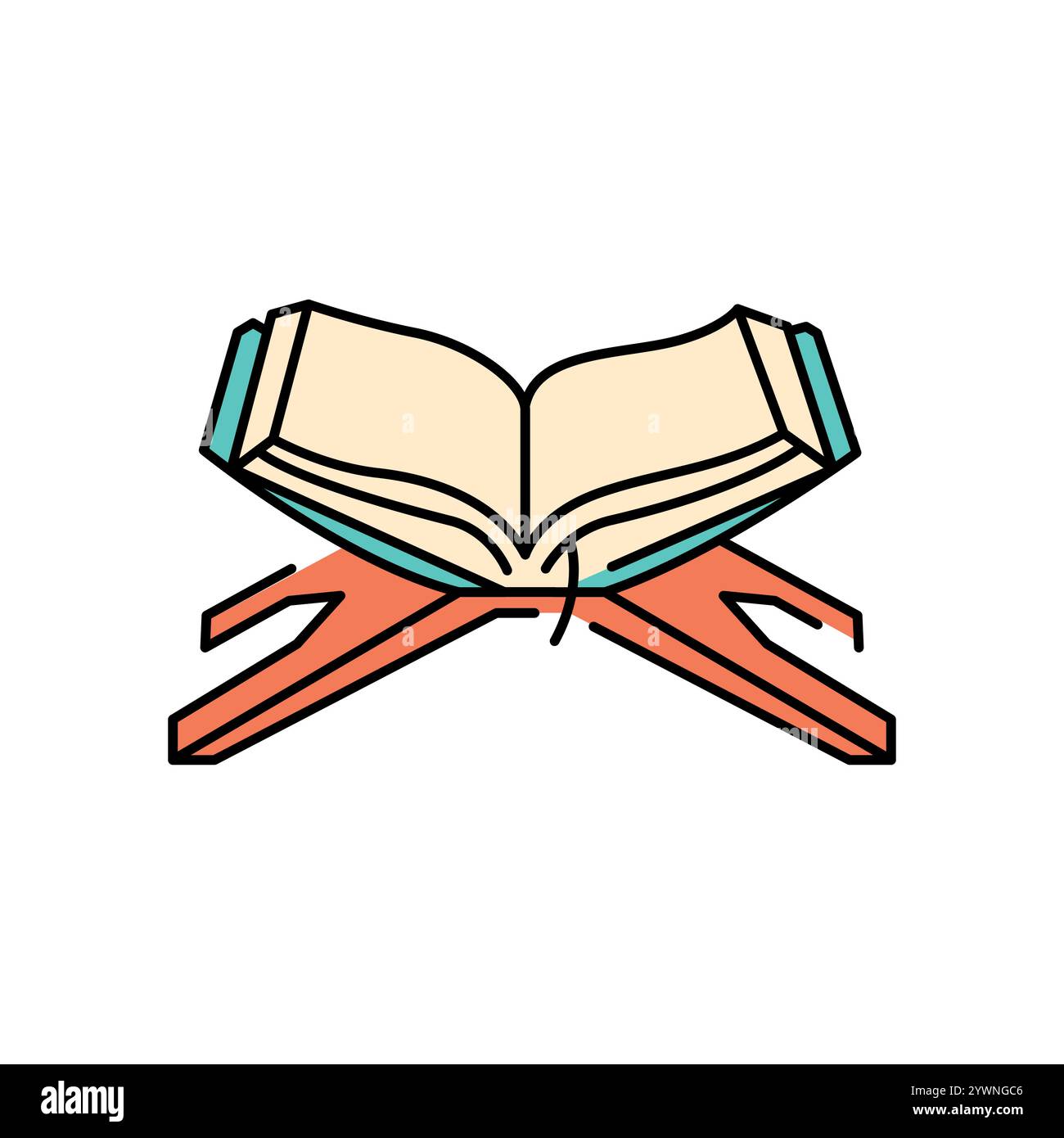 Quran Islamic Holy Book color icon. Muslim religion.Sign for web page ...