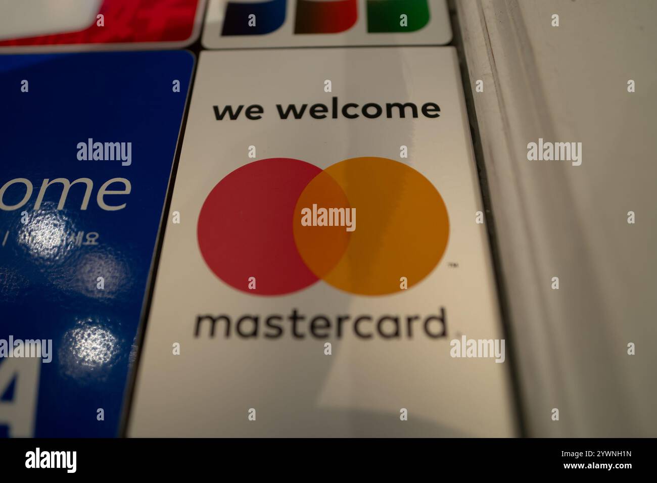 CHIANG MAI, THAILAND - OCTOBER 24, 2023: close up shot of Mastercard ...
