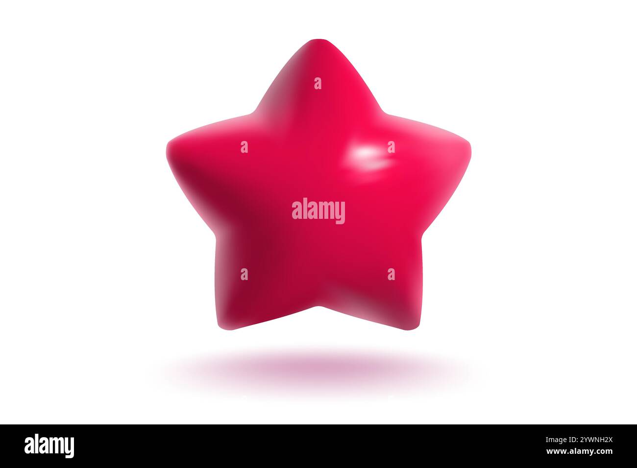 Vector icon of realistic red star. Achievements for games or customer ...