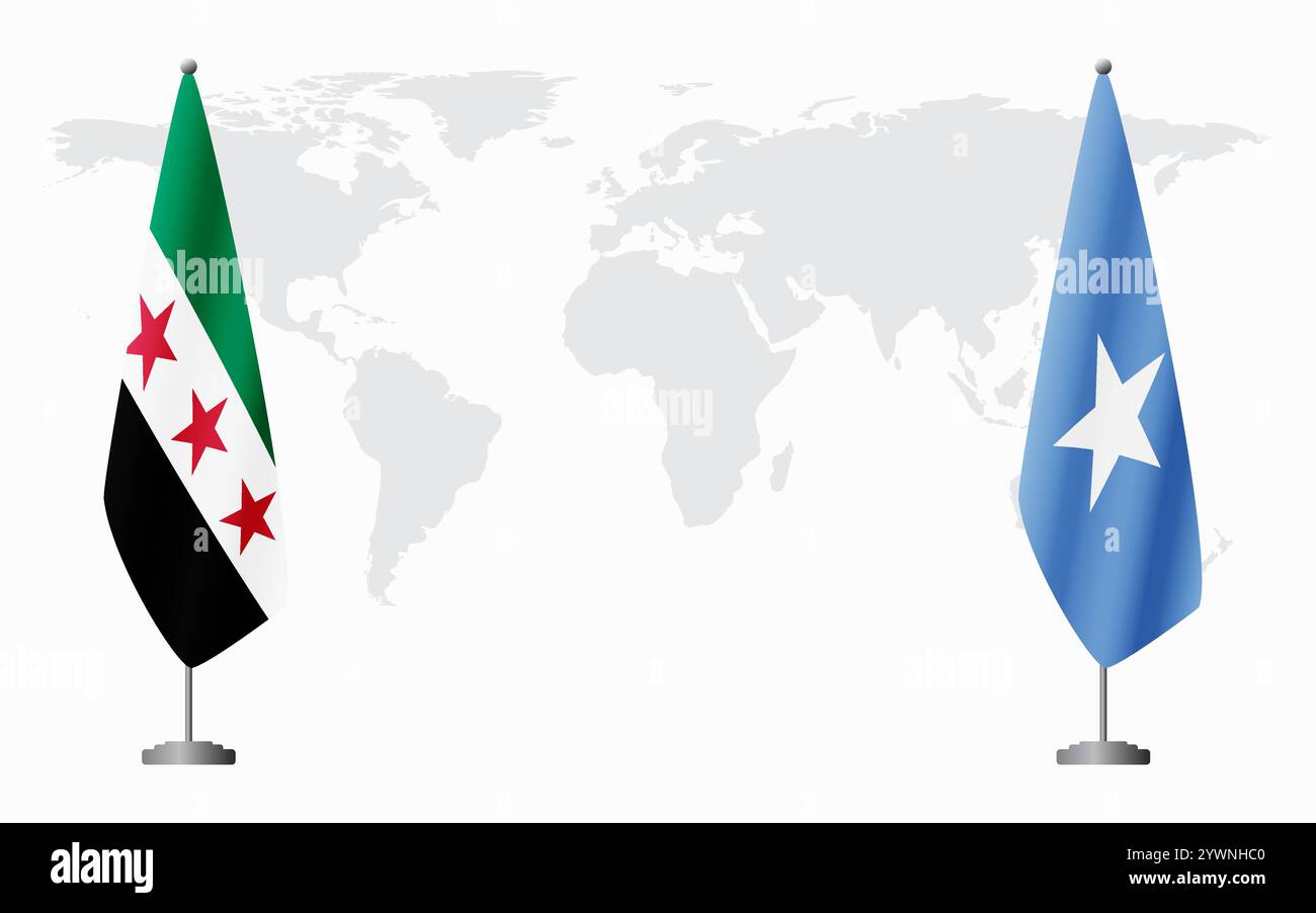 Syrian Revolution and Somalia flags for official meeting against ...