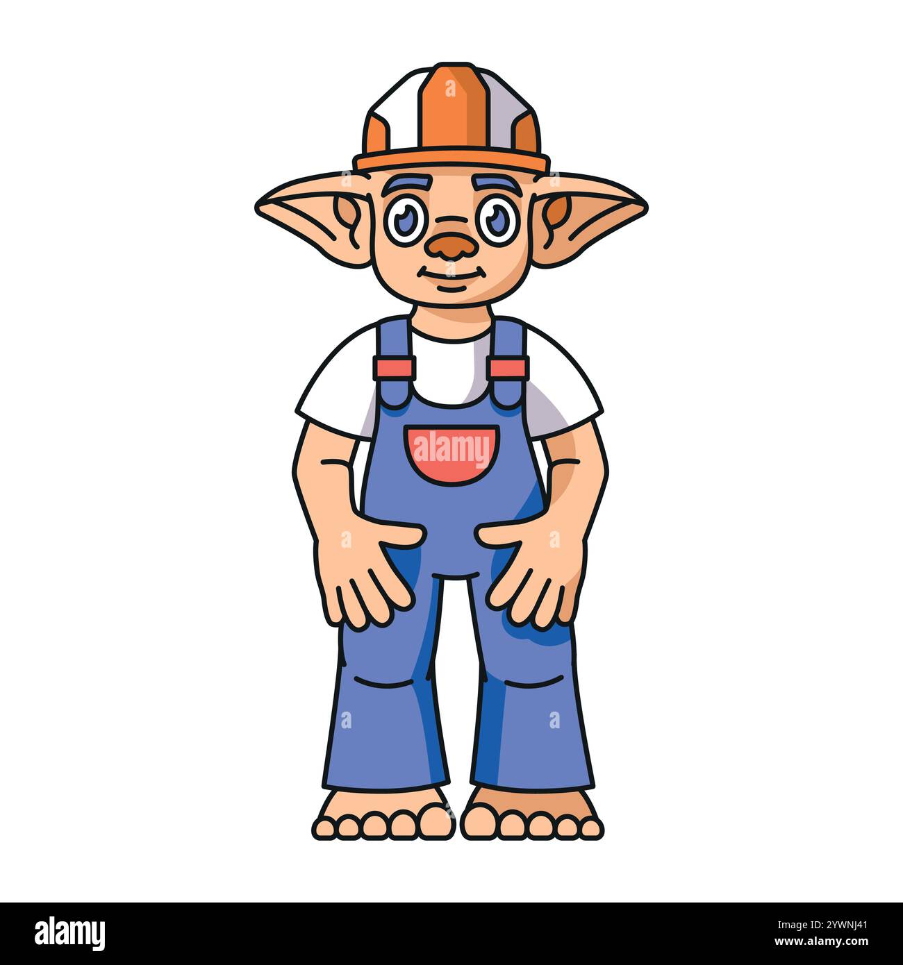 Cute fary tale character color line illustration. Pose and emotions of ...