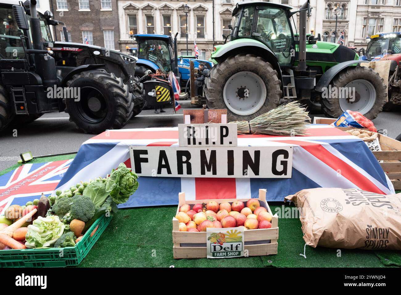 London, UK. 11 December, 2024. Farmers stage a second protest in ...