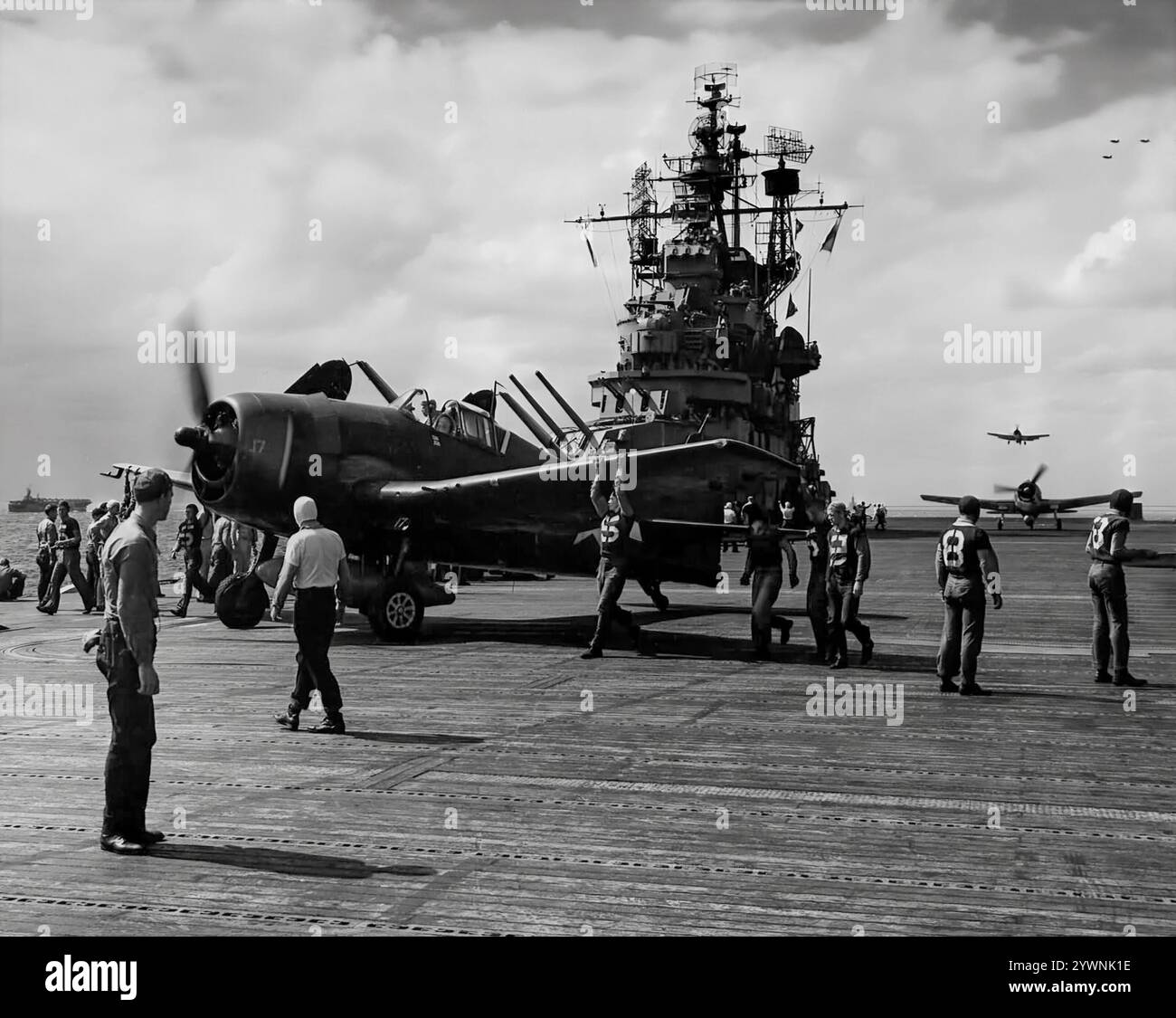 The Grumman F6F Hellcat on a carrier flight-deck was an American ...