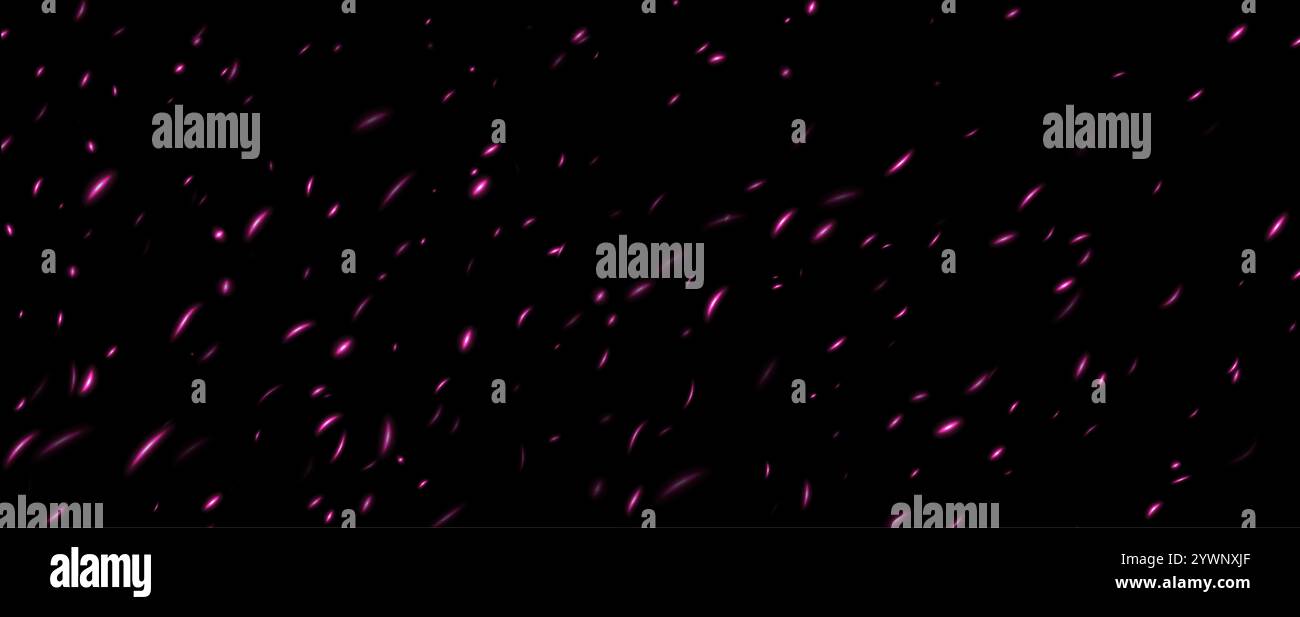 Pink flame sparks, fire with flying cinder, abstract glowing embers ...