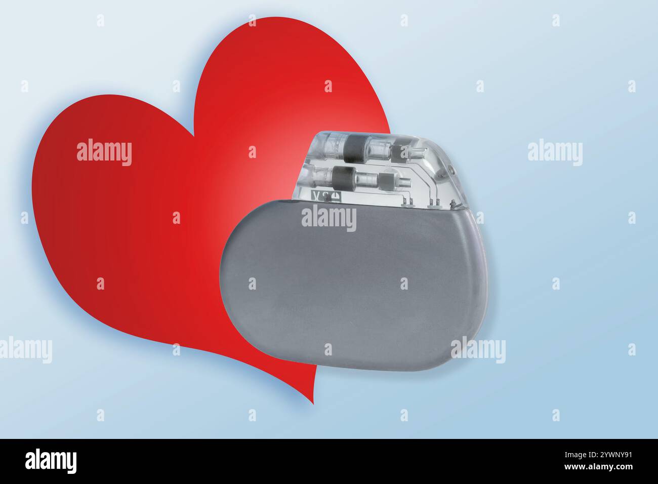 A pacemaker with a heart behind it Stock Photo - Alamy