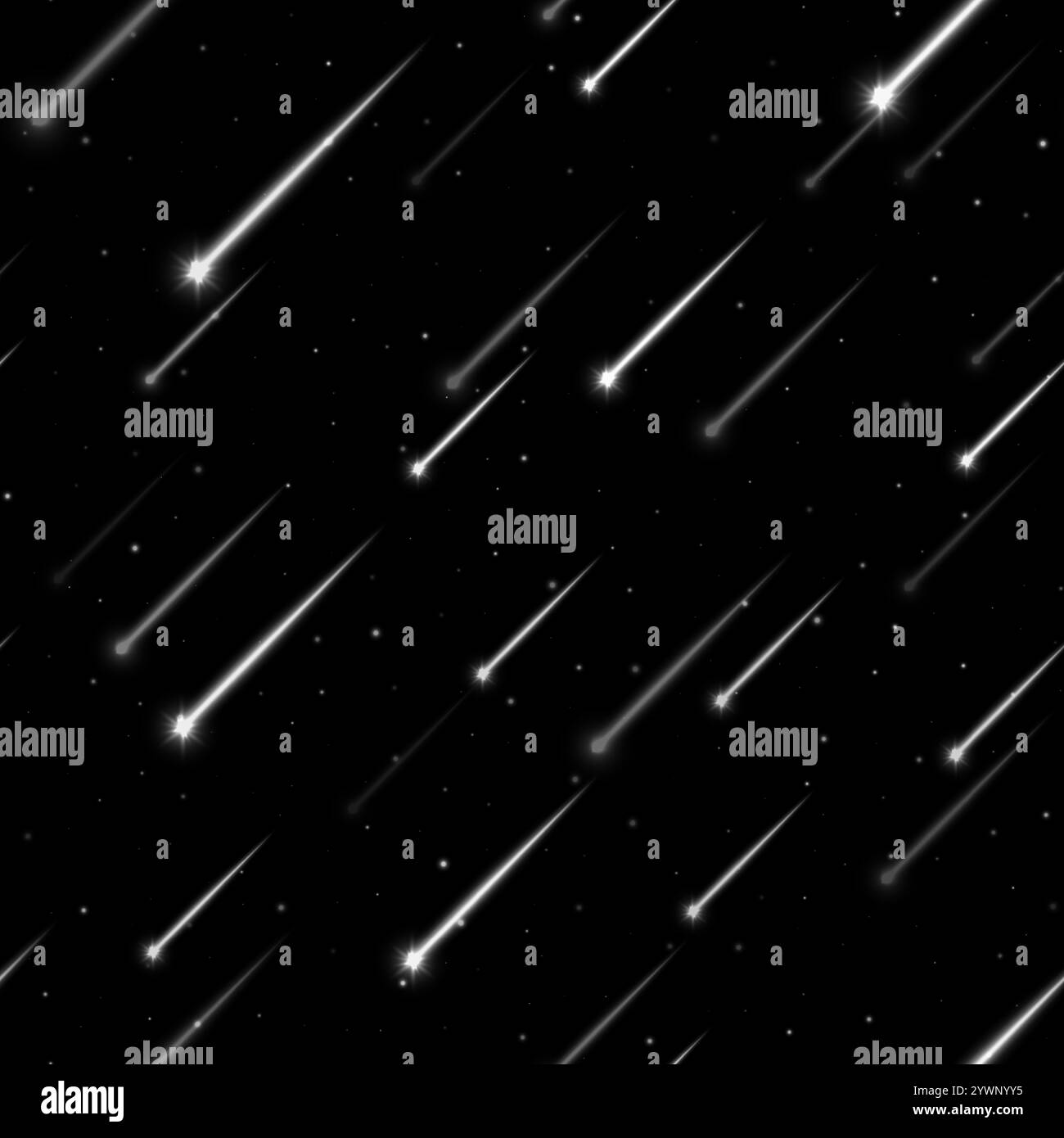 Meteor rain, shooting stars background. Bright, streaking lights falling from the sky Stock ...