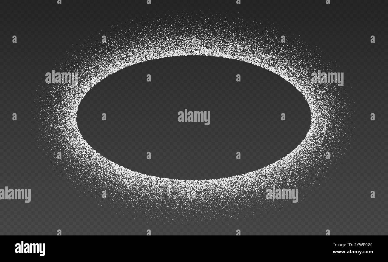 Salt frame, sugar powder border, flour powder in oval shape Stock ...
