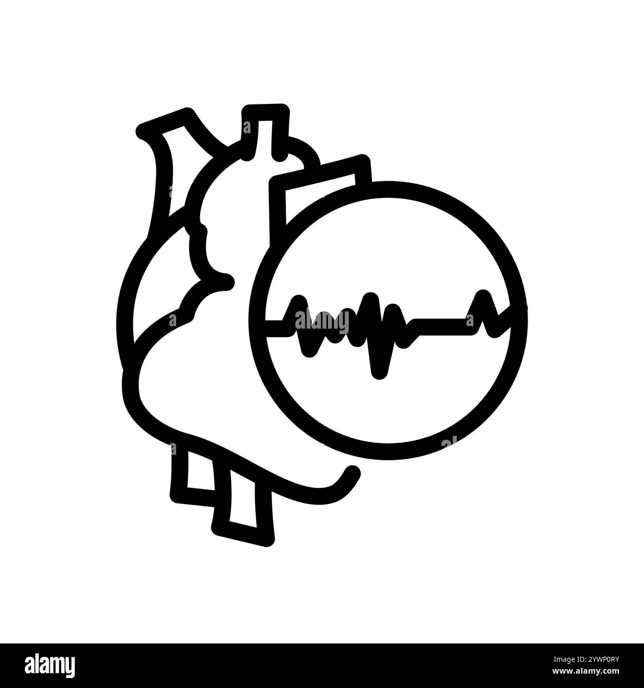 heart disease line black icon. Sign for web page, mobile app, button ...