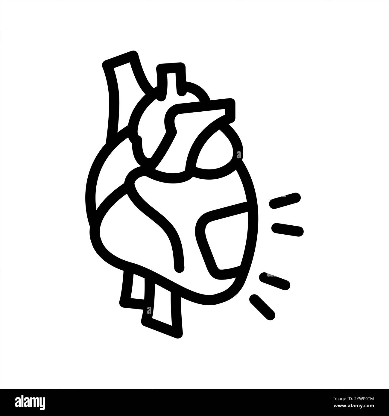 Heart failure line black icon. Sign for web page, mobile app, button ...