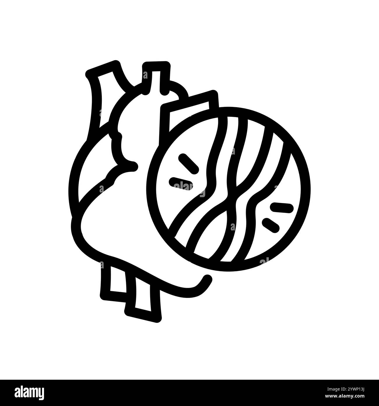 heart disease line black icon. Sign for web page, mobile app, button ...