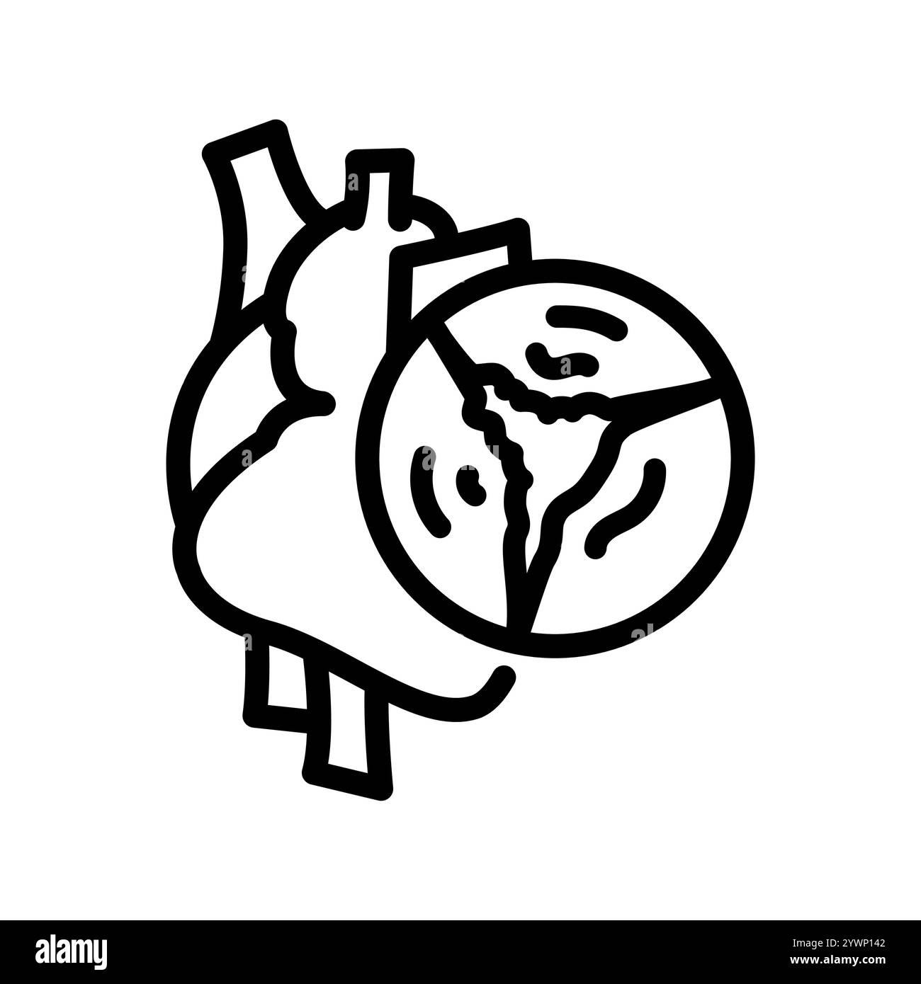 heart disease line black icon. Sign for web page, mobile app, button ...