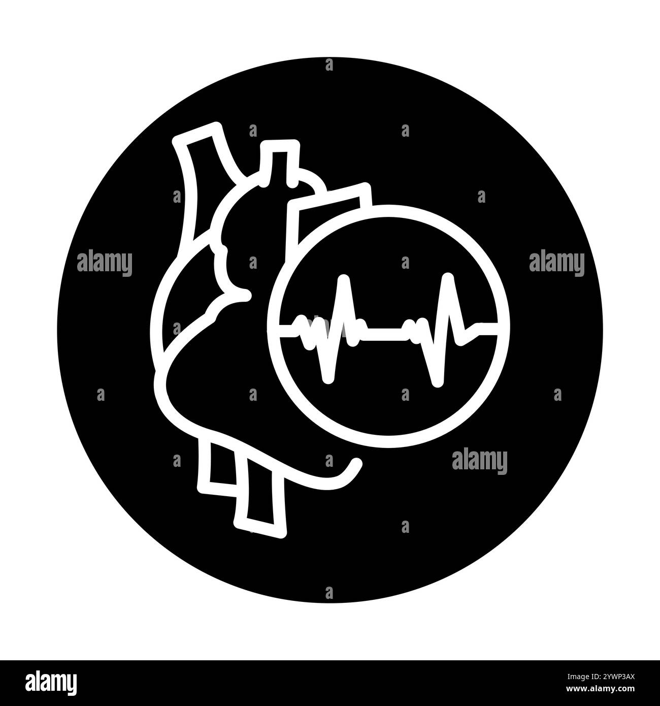 heart disease line black icon. Sign for web page, mobile app, button ...