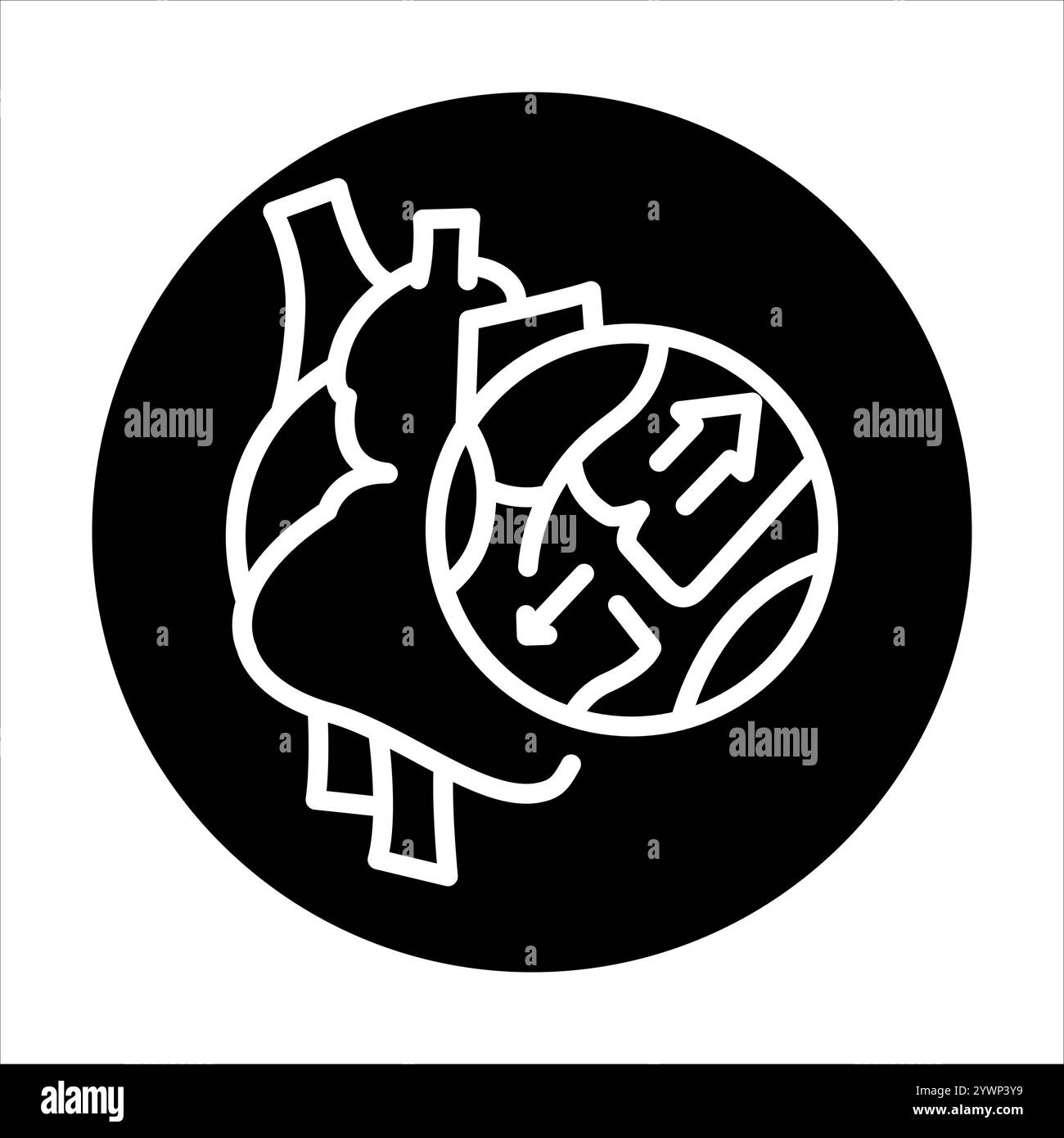 Aortic regurgitation line black icon. Sign for web page, mobile app ...