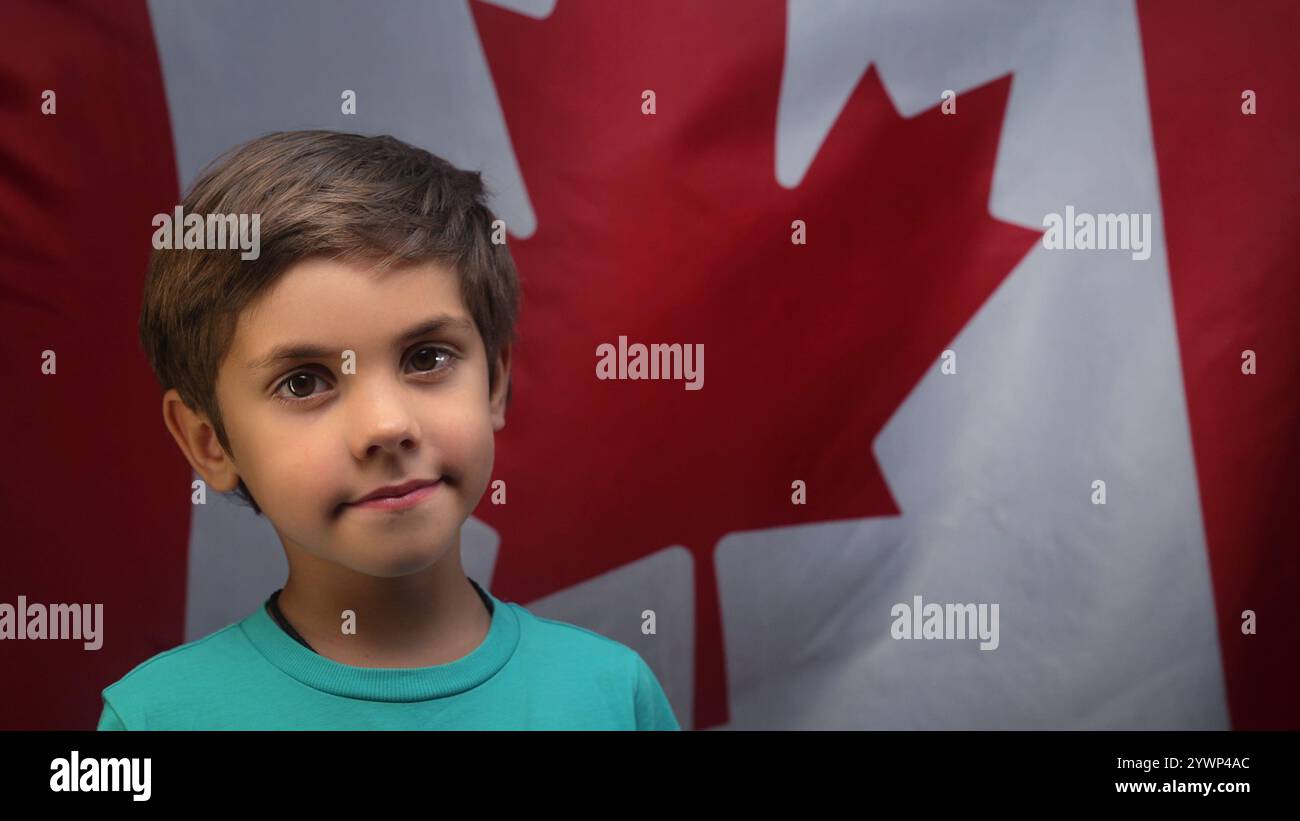 Cute Canadian Little Boy Patriot Kid, Canada National Flag. Future ...