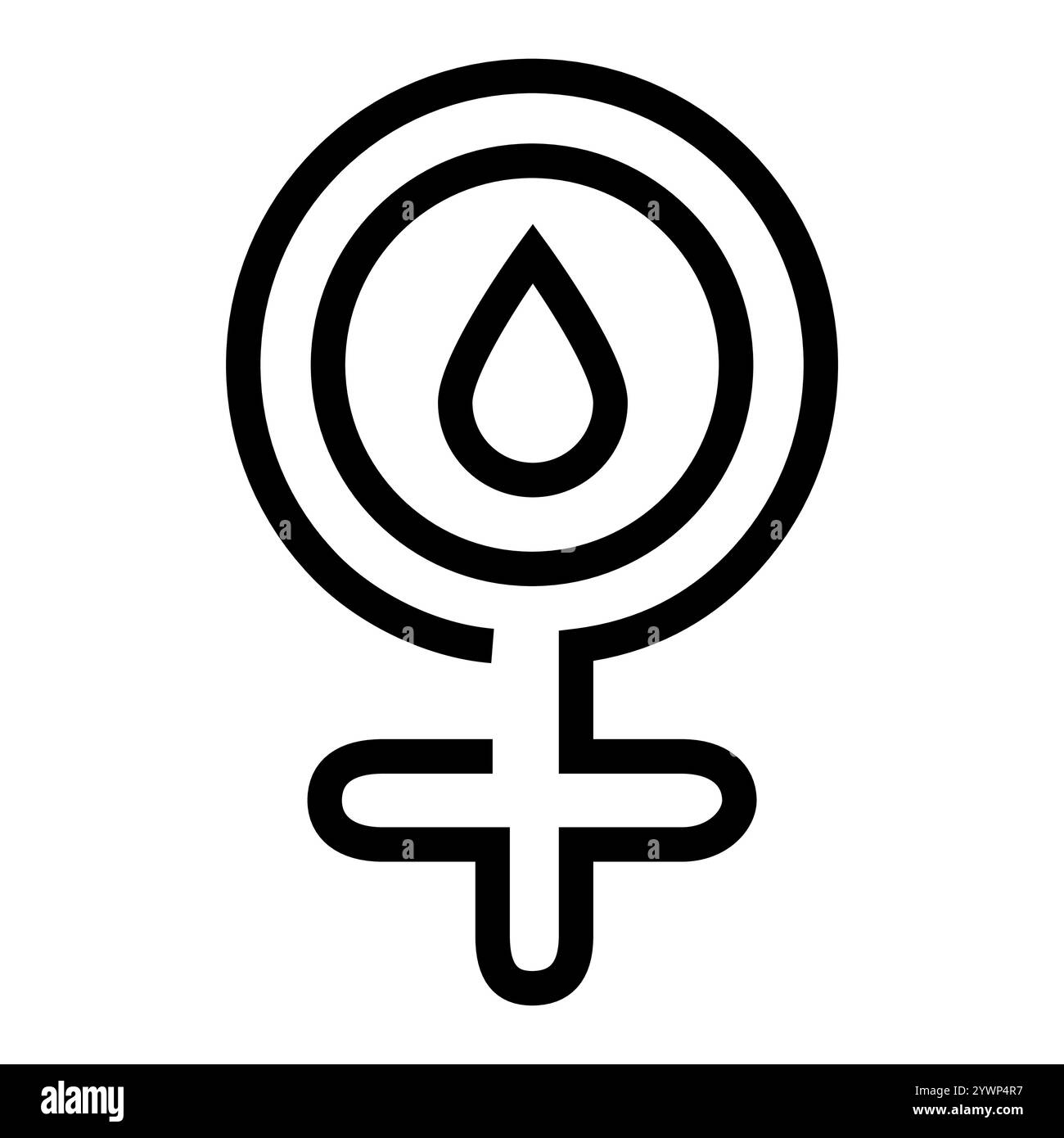 Female symbol Venus line black icon. Vector isolated button. Editable ...