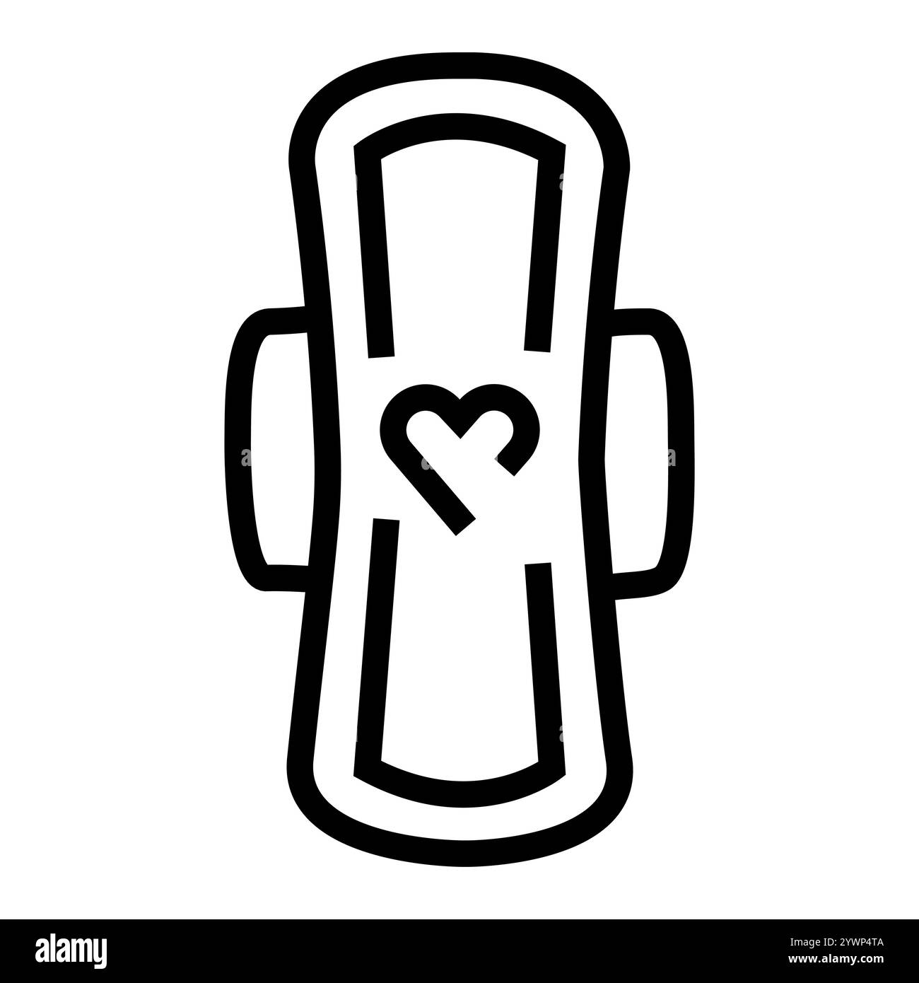 Menstrual eco pad line black icon. Vector isolated button. Editable ...