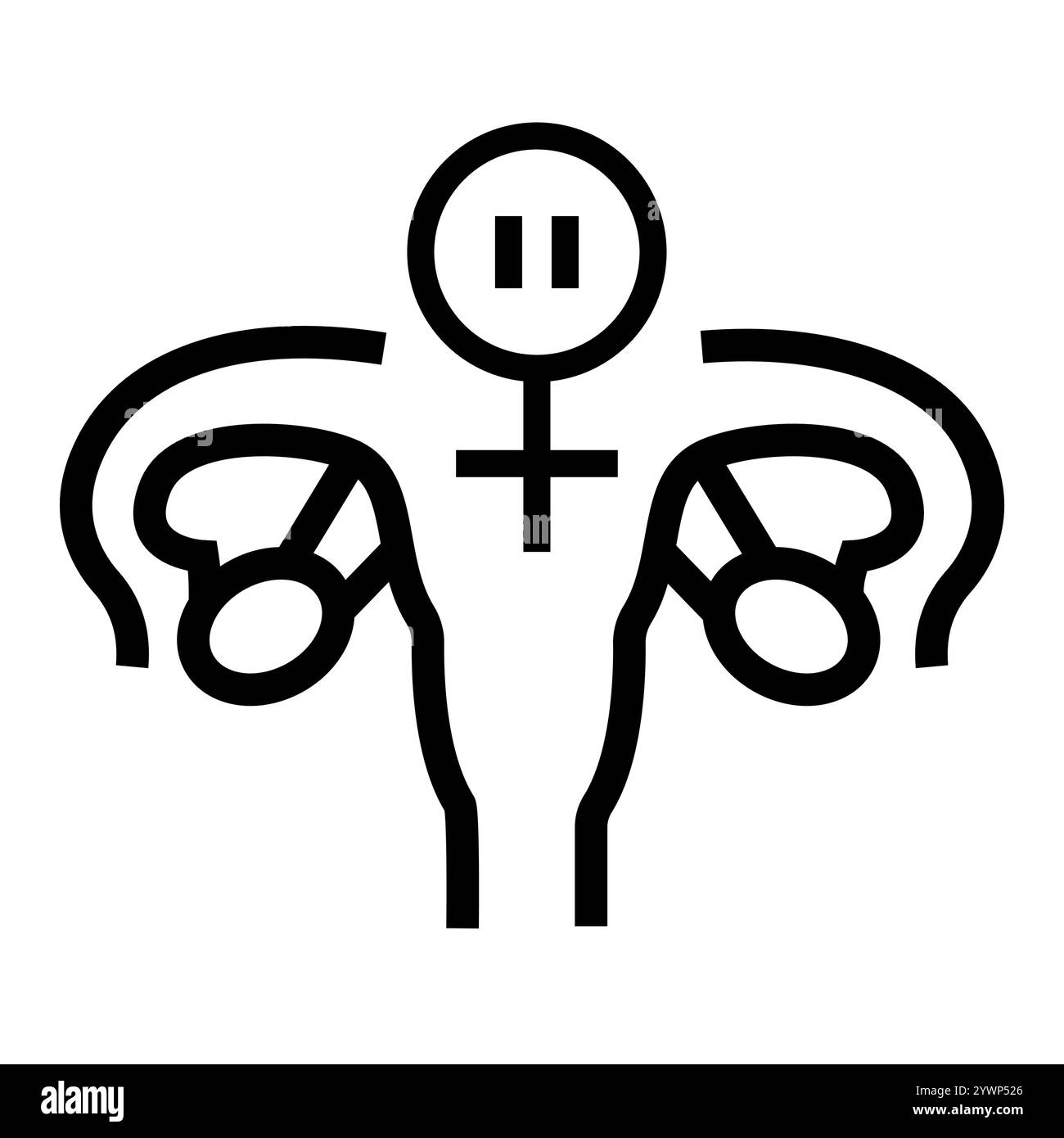 Menopause line black icon. Vector isolated button. Editable stroke ...