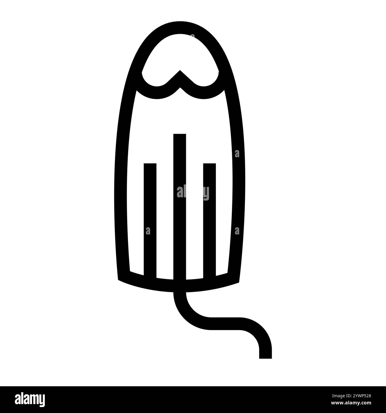 Menstrual tampon line black icon. Vector isolated button. Editable ...