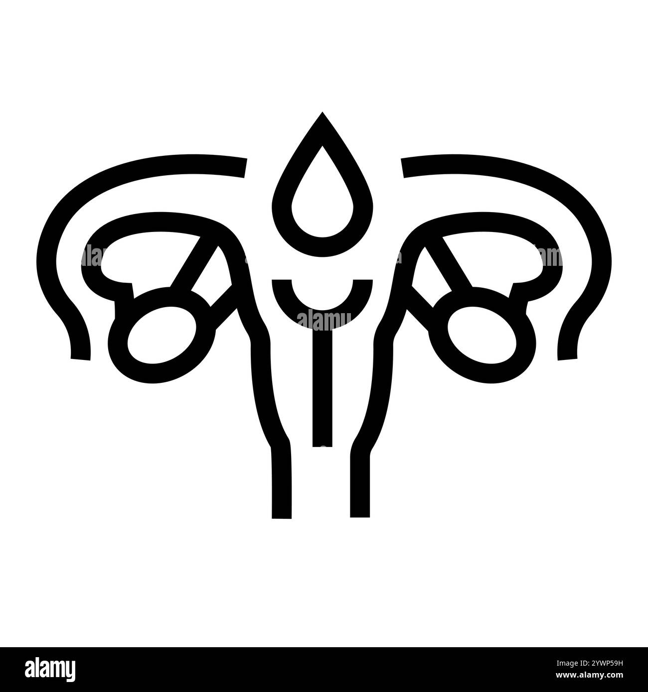 Menstruation cycle line black icon. Vector isolated button. Editable ...