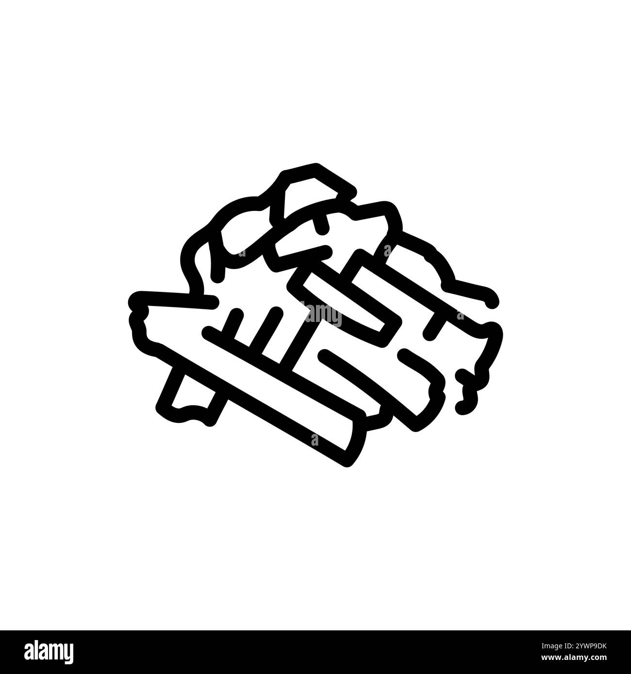 Charcoal wooden line black icon. Sign for web page, mobile app, button ...