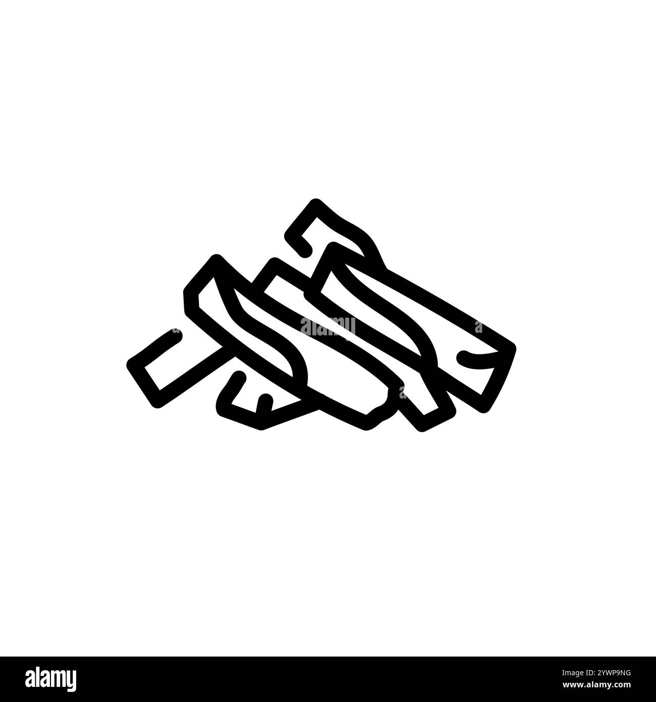 Pile firewood line black icon. Sign for web page, mobile app, button ...