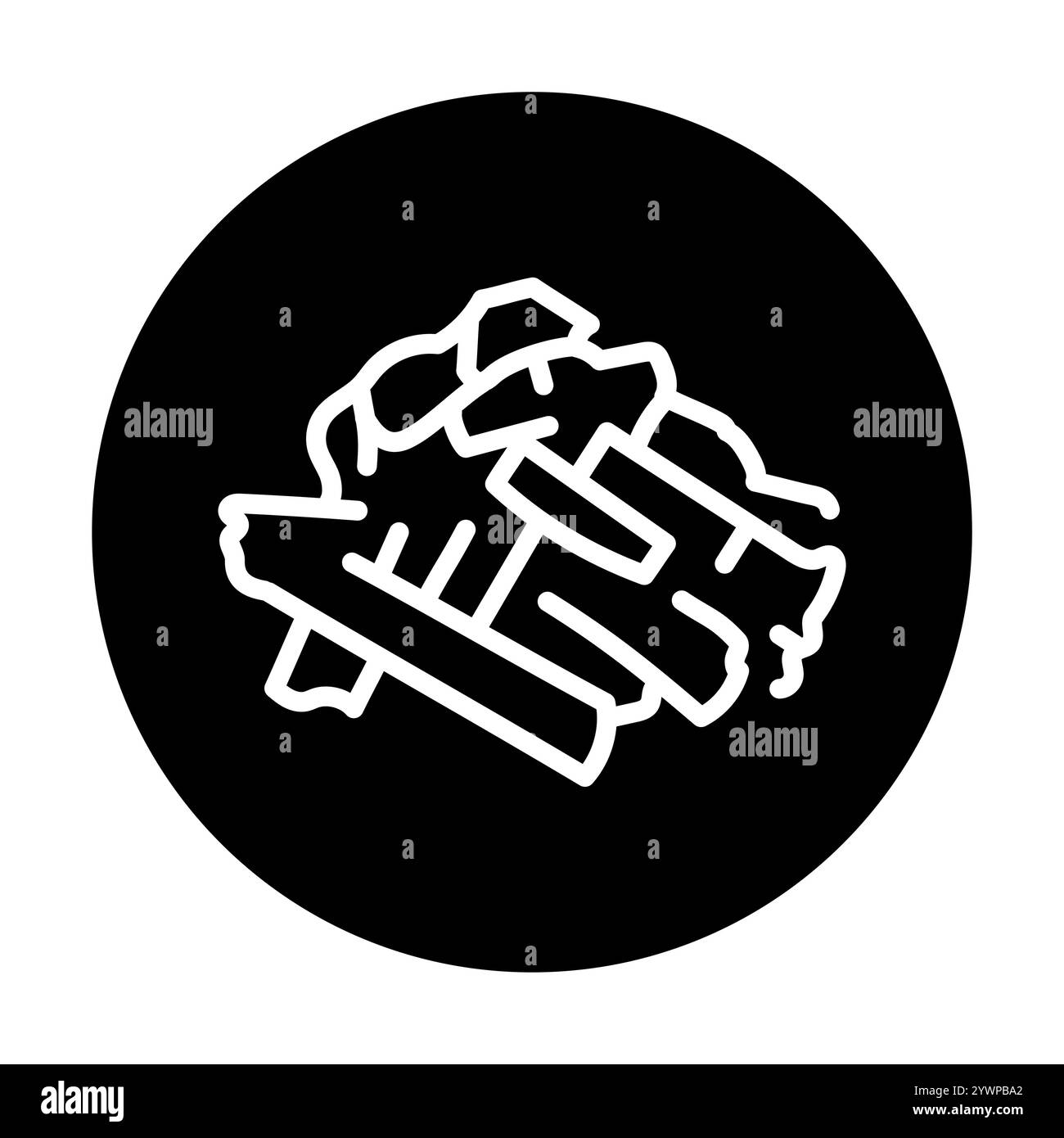 Charcoal wooden line black icon. Sign for web page, mobile app, button ...