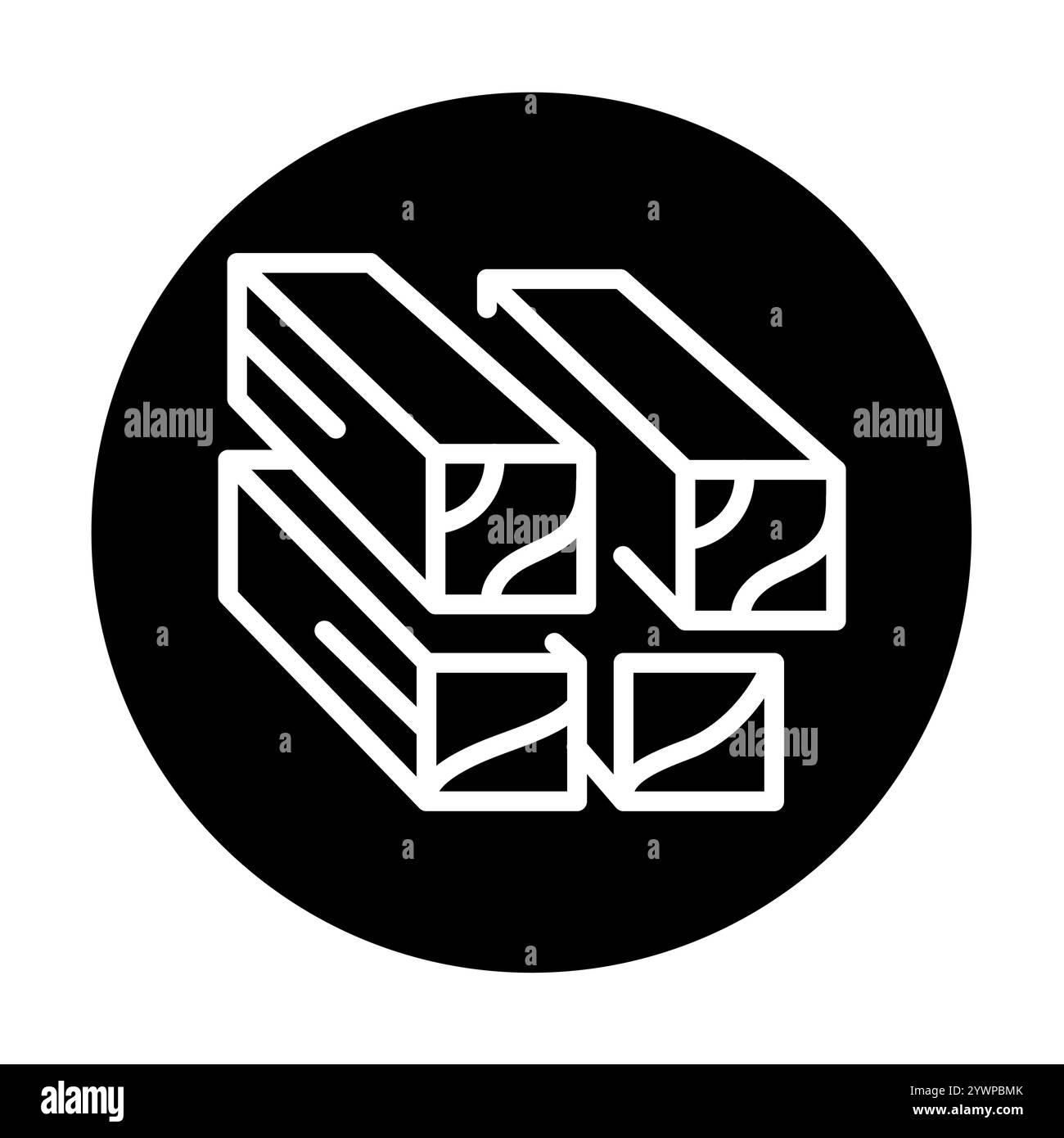 Thermally modified wooden boards line black icon. Sign for web page ...