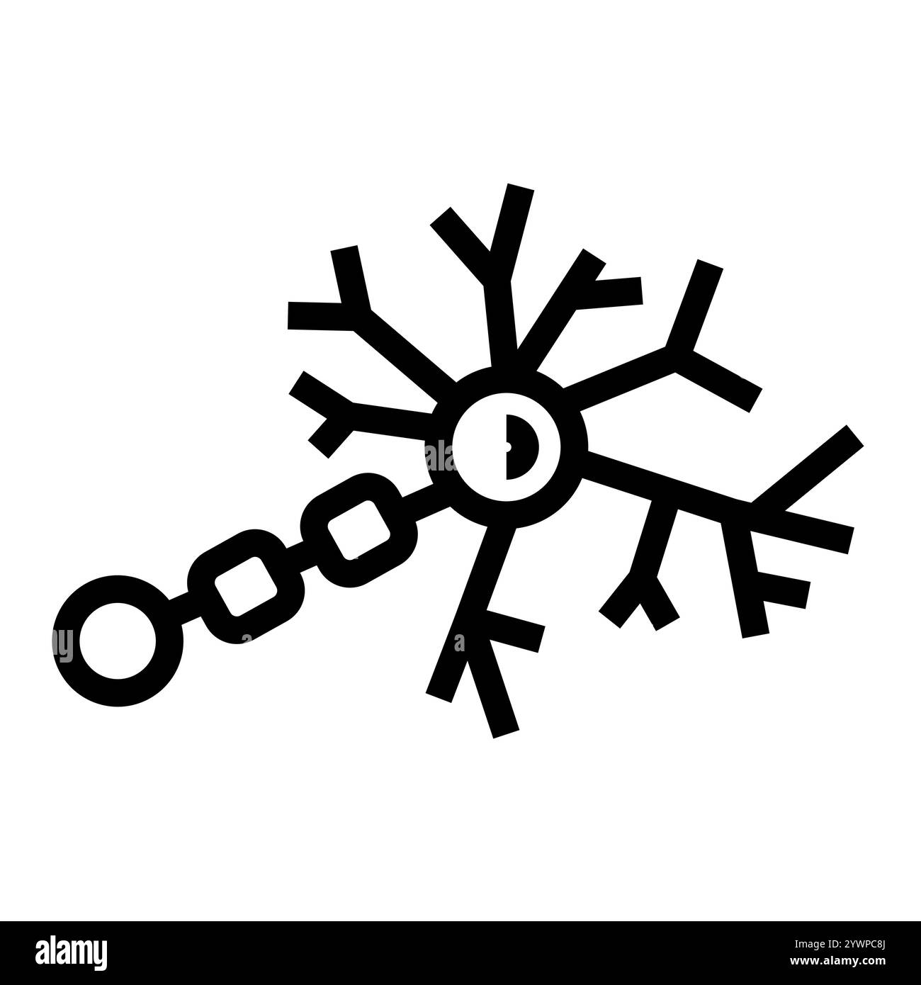 Multiple sclerosis line black icon. Vector isolated button. Editable ...