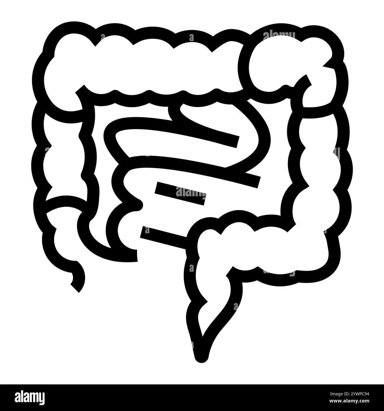 Inflammatory bowel disease line black icon. Vector isolated button ...