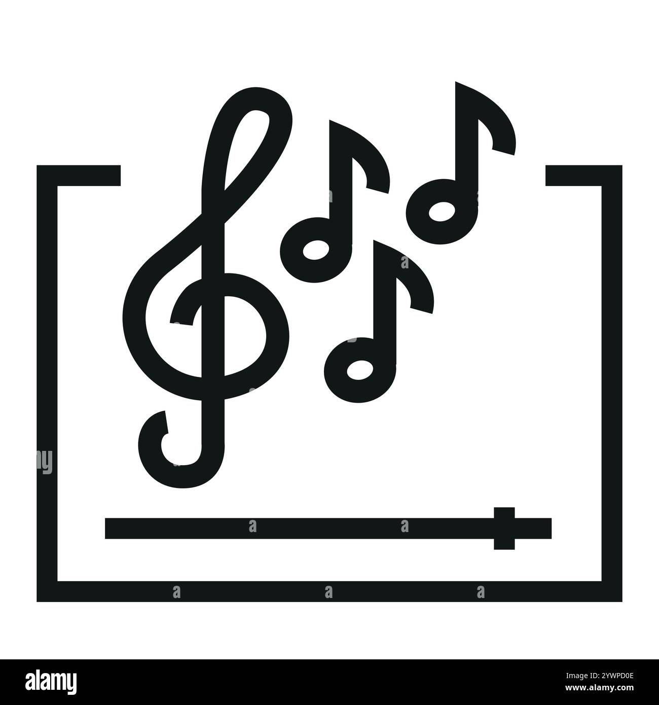 Musical genre line black icon. Vector isolated button. Editable stroke ...