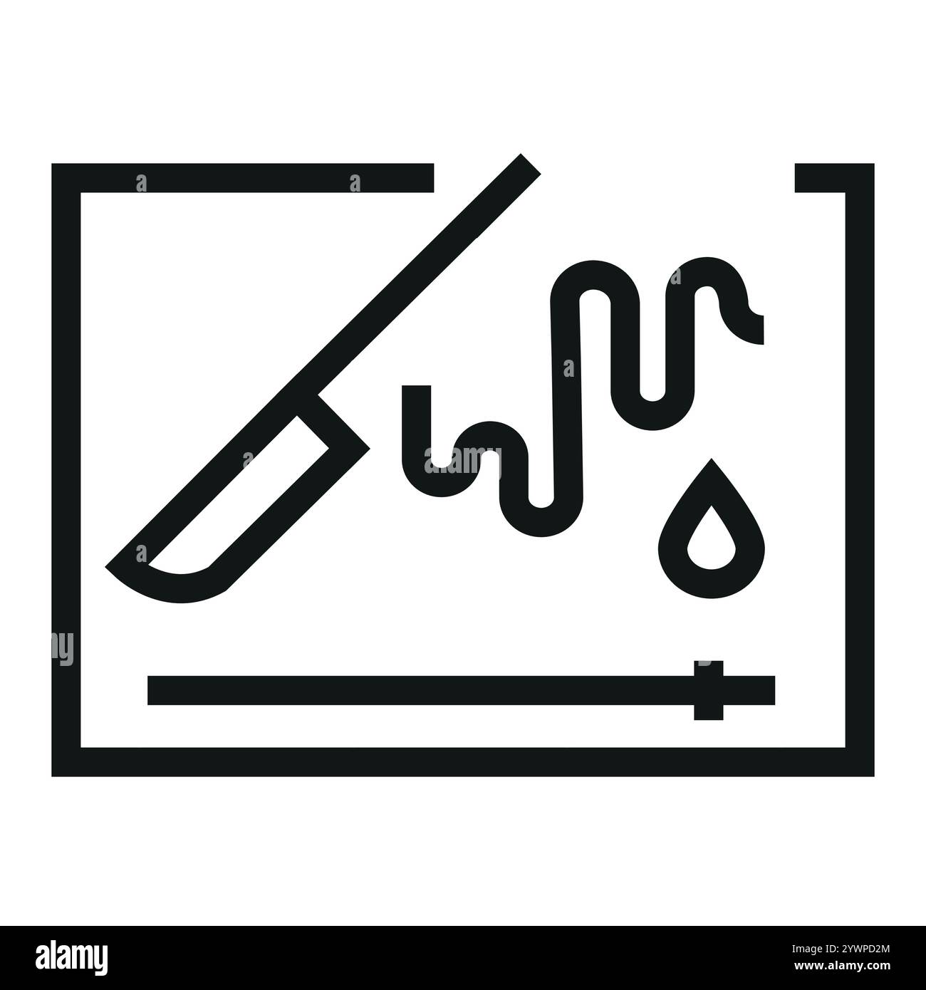 Thriller film genre line black icon. Vector isolated button. Editable ...