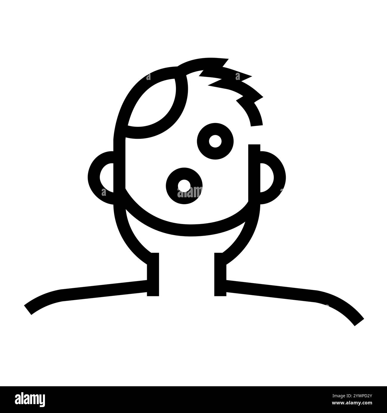 Alopecia areata line black icon. Vector isolated button. Editable ...