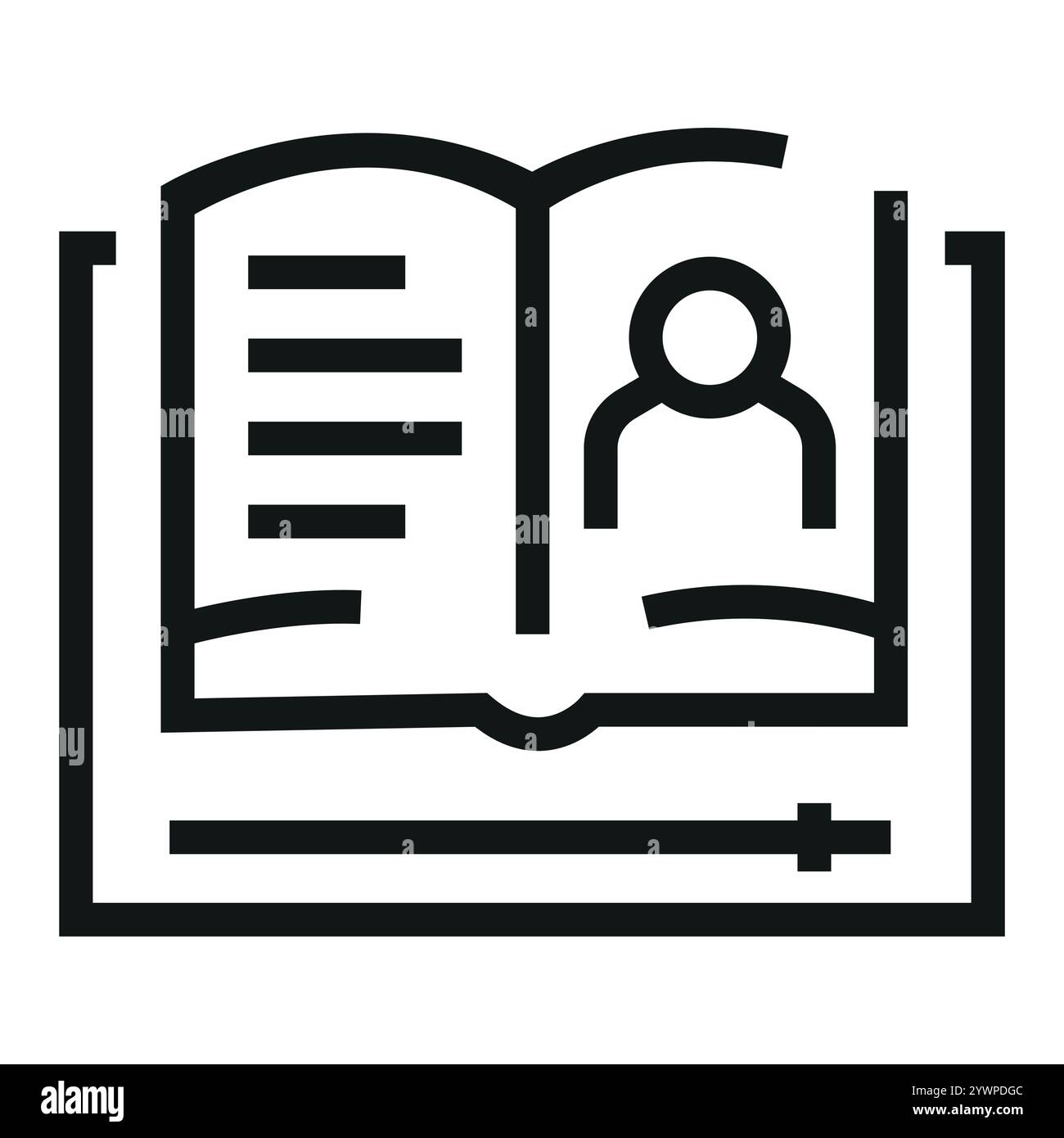 Biography film genre line black icon. Vector isolated button. Editable ...