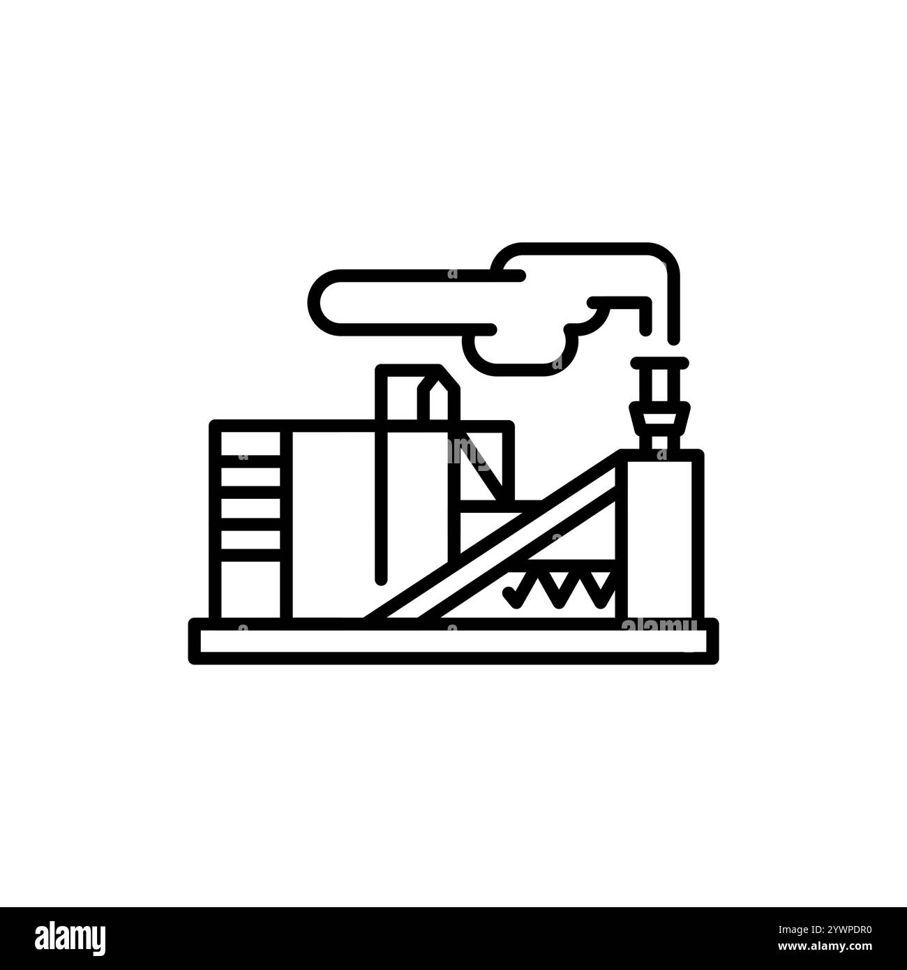Biomass plant black line icon. Alternative energy source. Vector ...