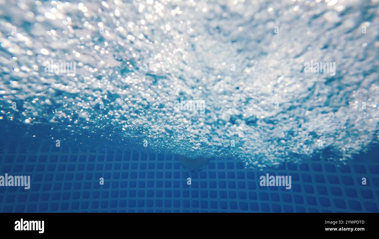 Transparent Water With Bubbles Movement From Filtration In Swimming Pool Stock Photo - Alamy