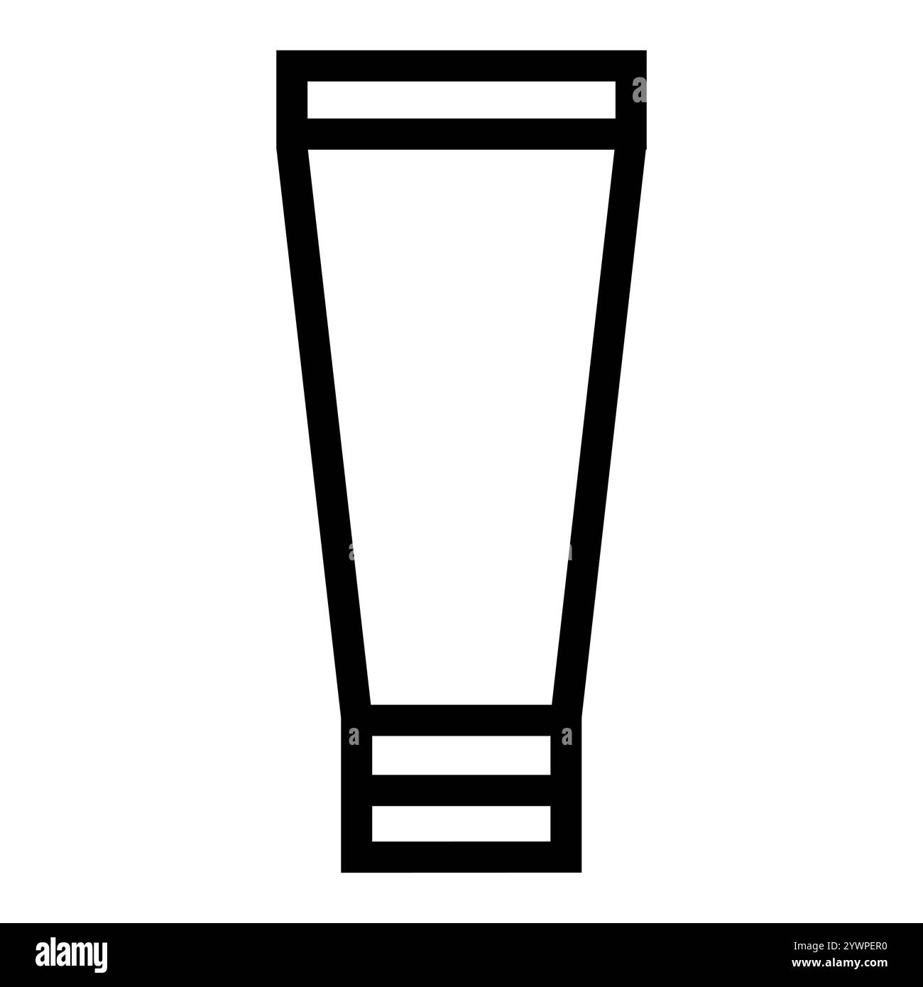 Plastic tube with cap line black icon. Vector isolated button. Editable ...