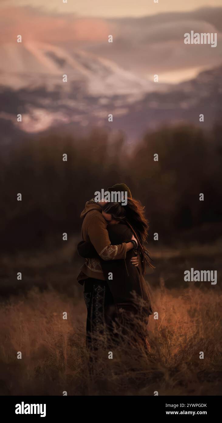 Couple in a log cabin hi-res stock photography and images - Alamy