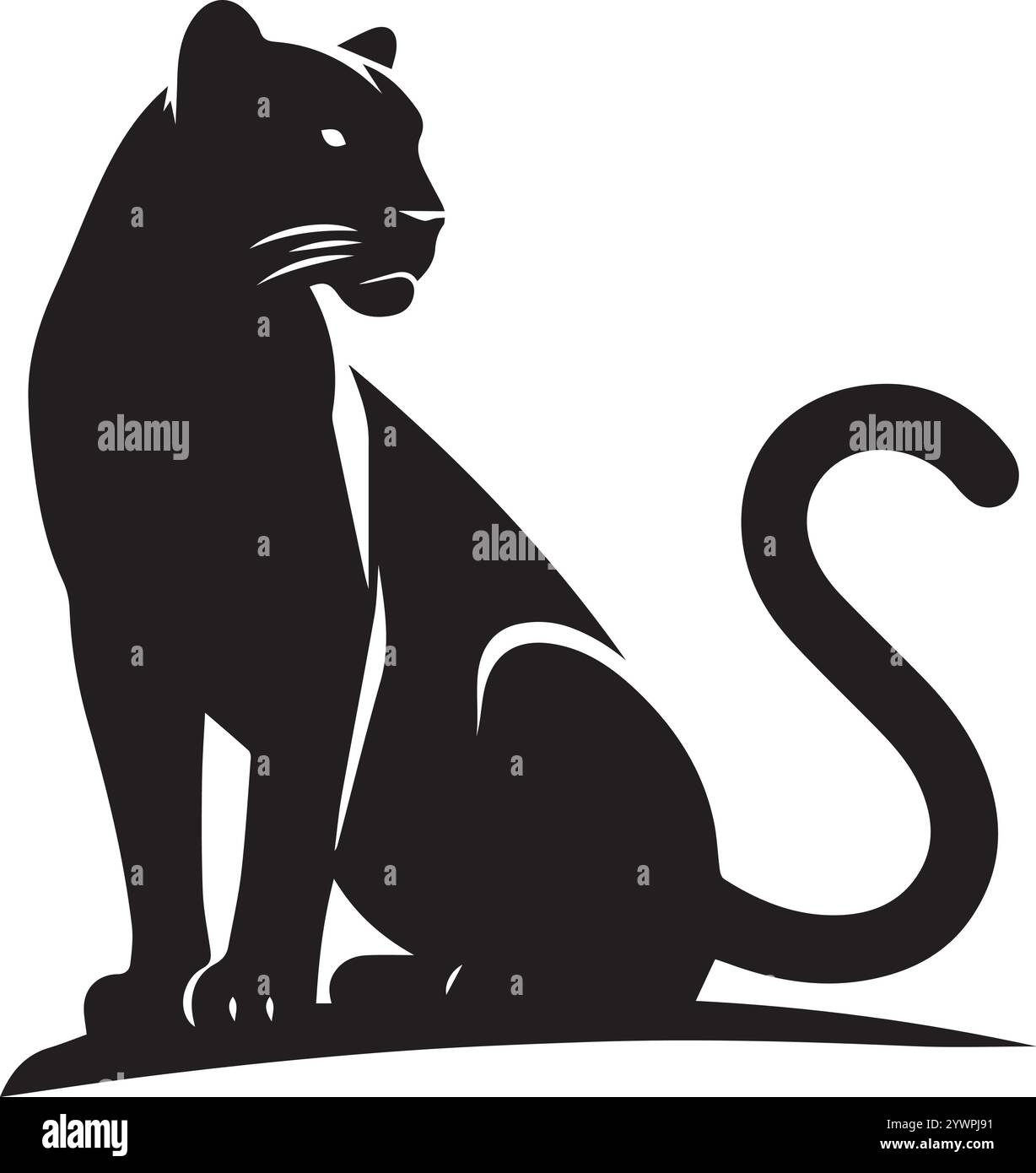 Panther silhouette with white background Stock Vector Image & Art - Alamy