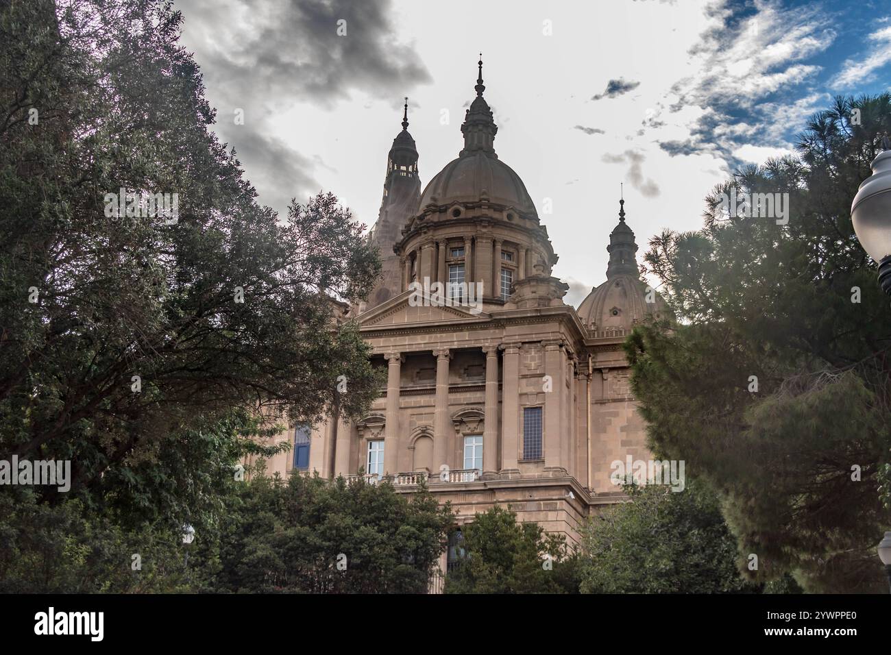 The National Palace, of Renaissance architecture, on the Montjuic hill ...