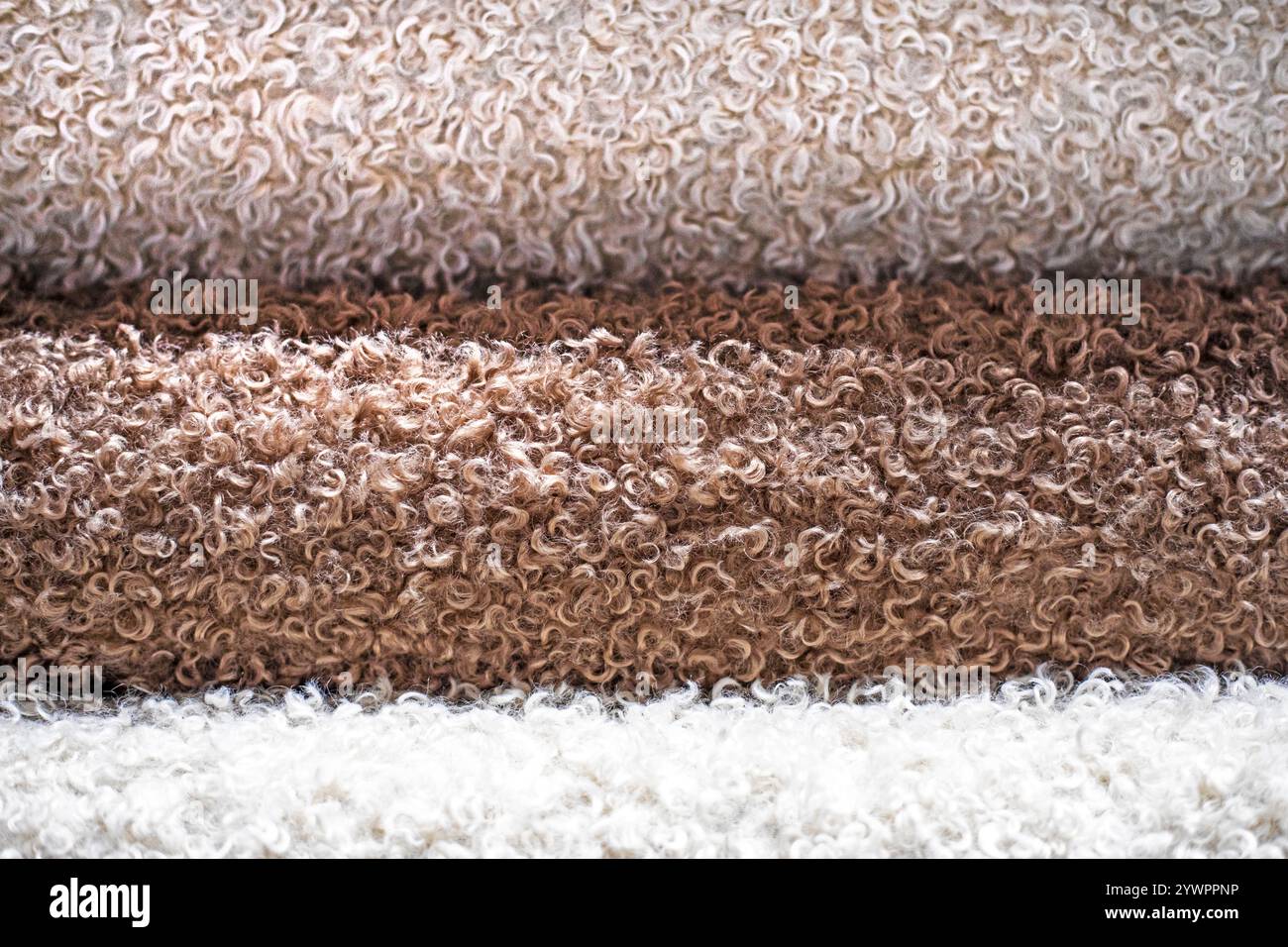 abstract fluffy textile background of three colors in the interior ...