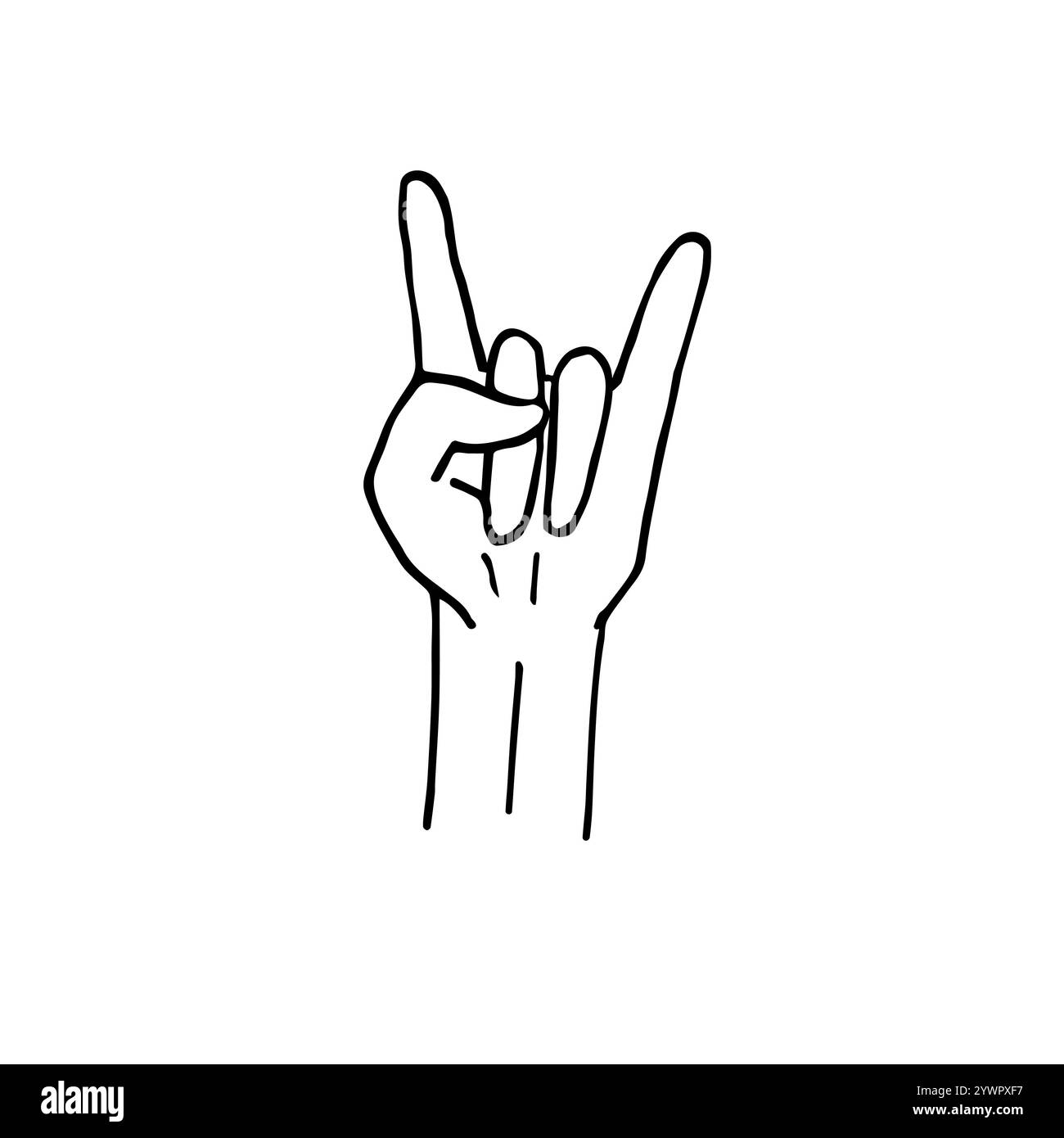 Vector hand drawn doodle sketch rock sign isolated on white background ...