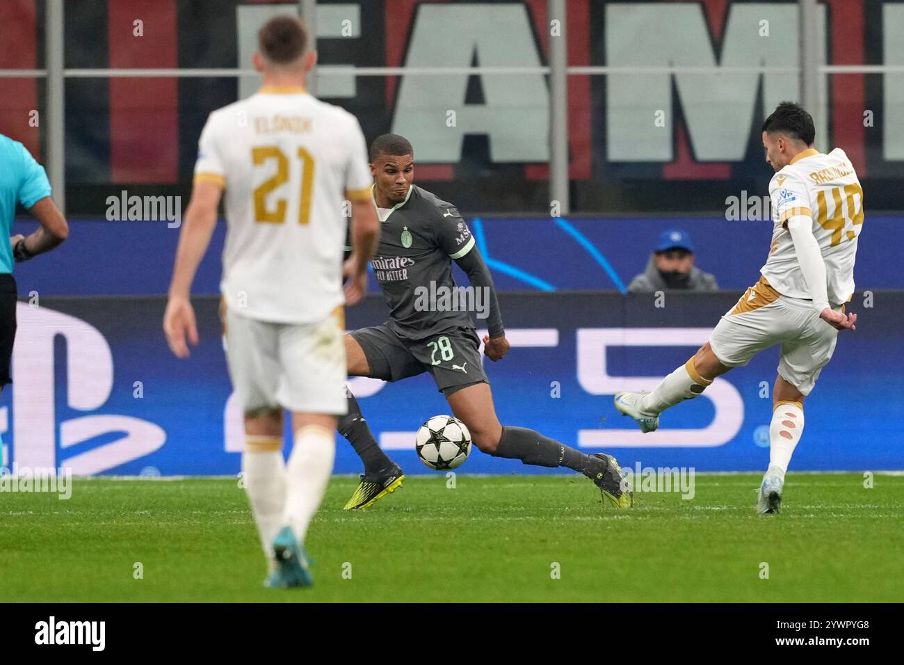 Red Star's Nemanja Radonjic, right, shoots to sccore his sides first ...