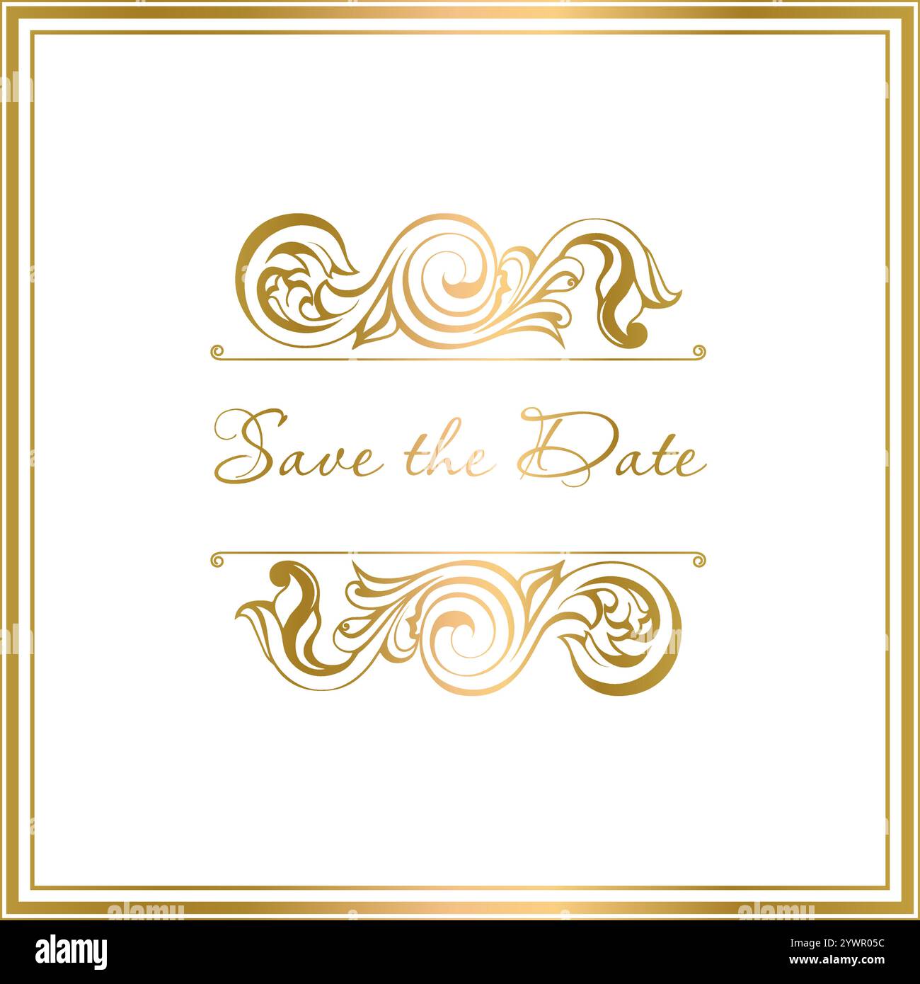 Save the date vintage frame. damask vintage baroque scroll swirl. Retro ...