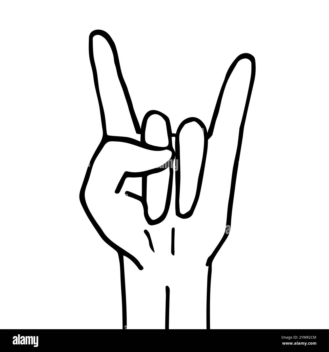 Vector hand drawn doodle sketch rock sign isolated on white background ...