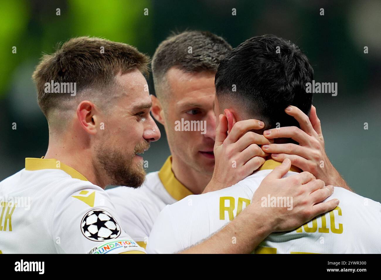 Milano, Italia. 11th Dec, 2024. Red Star's Nemanja Radonjic celebrates ...